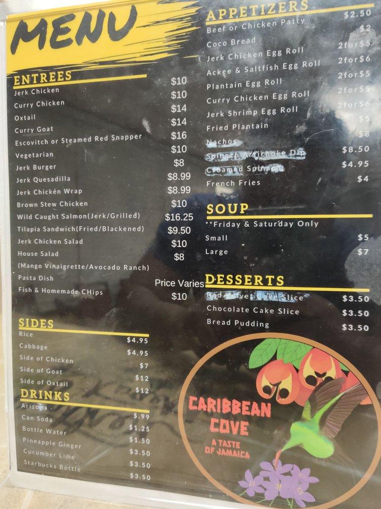 Menu at Caribbean Cove DC restaurant, College Park