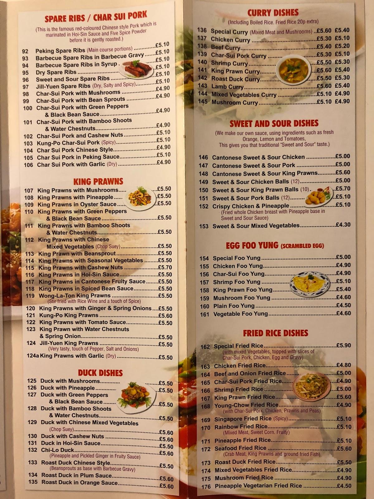 Menu at Taipan Chinese Takeaway fast food, Gloucester