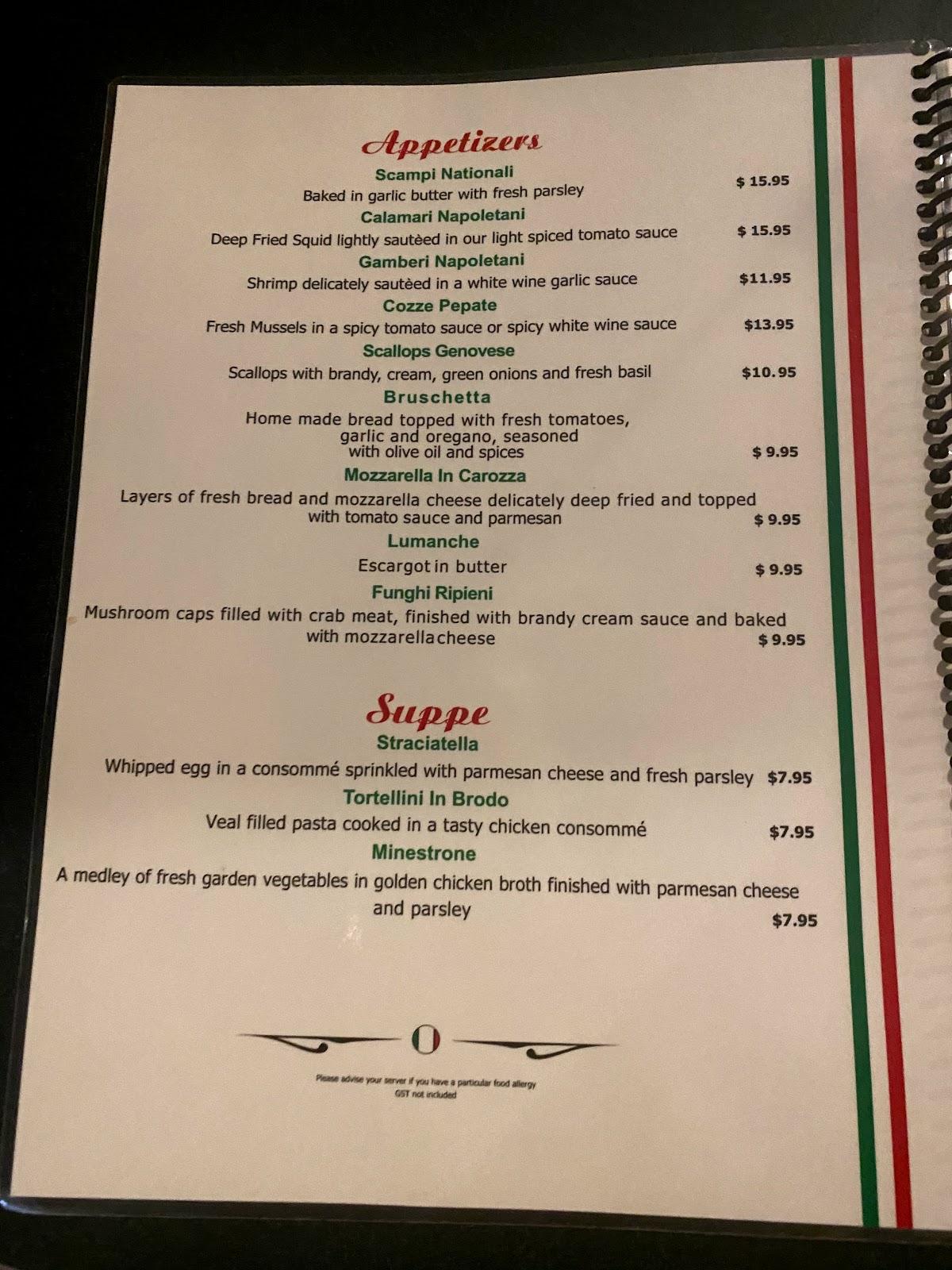 Menu at Armando's Bar & Restaurant, Bassano