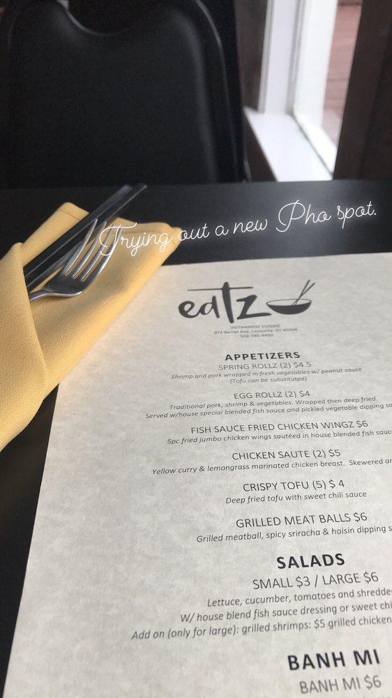 Menu at Eatz Vietnamese Restaurant, Louisville