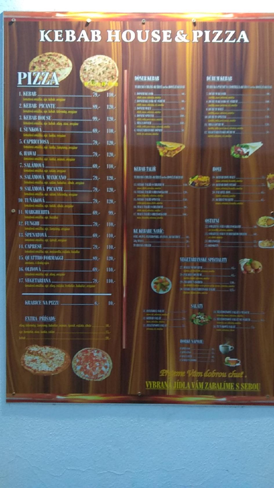 Menu at Kebab House & Pizza cafe, Neratovice