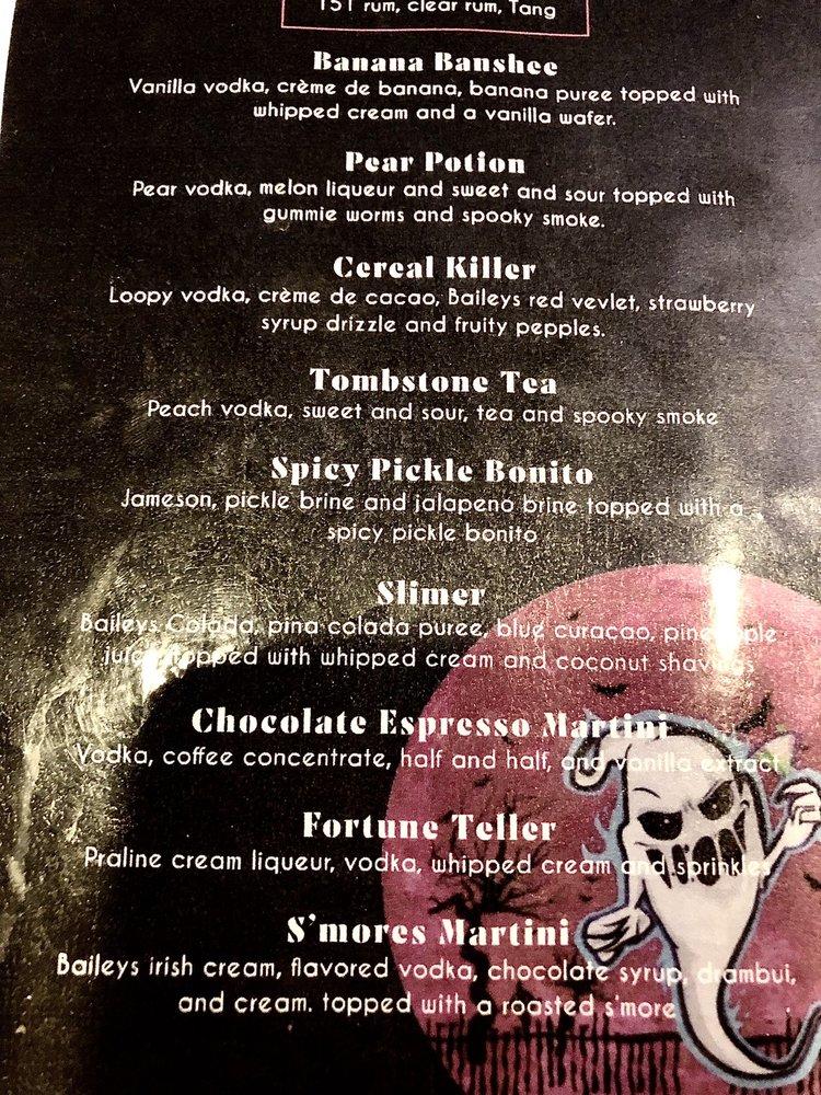 Menu at Ghost Bar, New Orleans