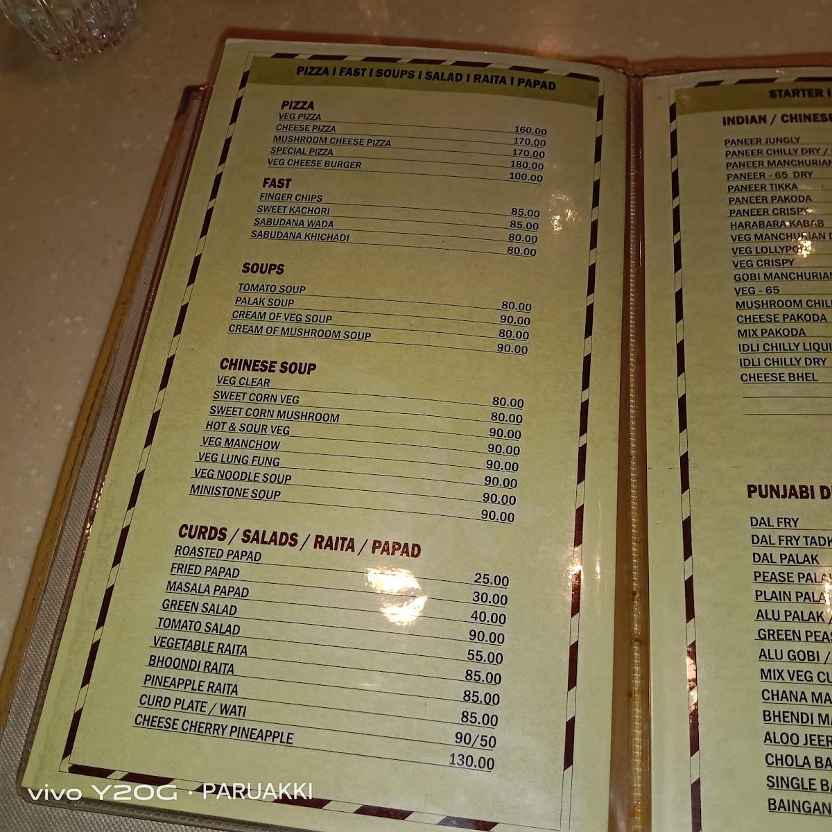 Menu at Kalpana Pure Veg Restaurant, Pune