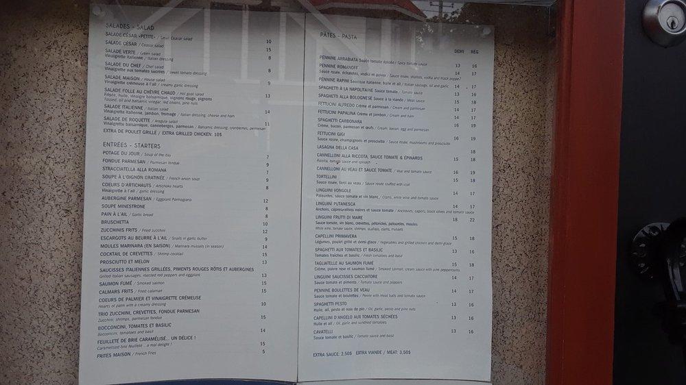 Menu at Le Vieux Four Manago pub & bar, Saint-Sauveur