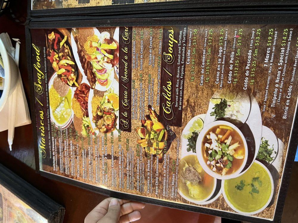 Menu at Nenas Mexican Cuisine restaurant, Sacramento