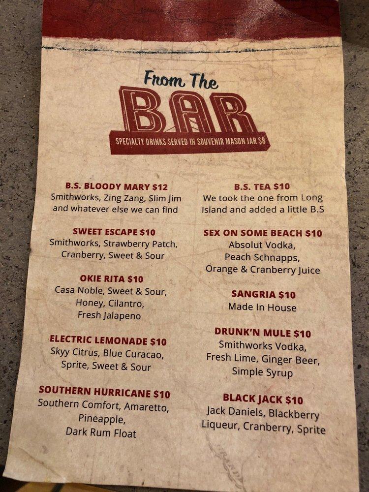 Menu at Ole Red pub & bar, Tishomingo