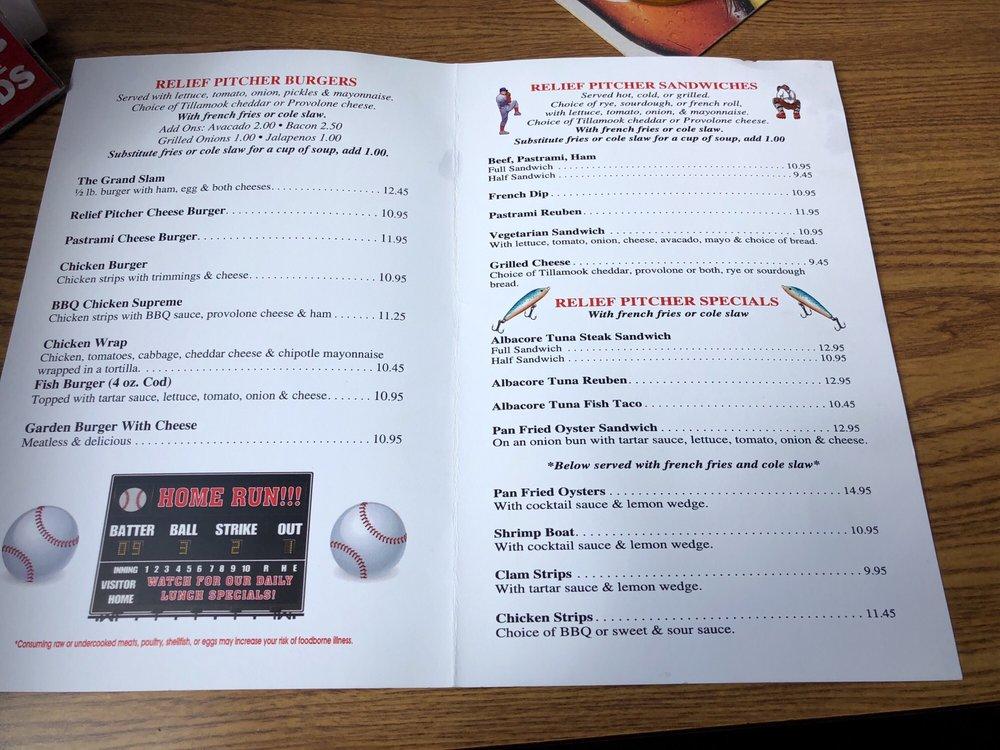 Menu at Relief Pitcher pub & bar, Seaside