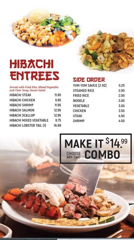 Menu at Hibachi Express & Sushi restaurant, Oklahoma City