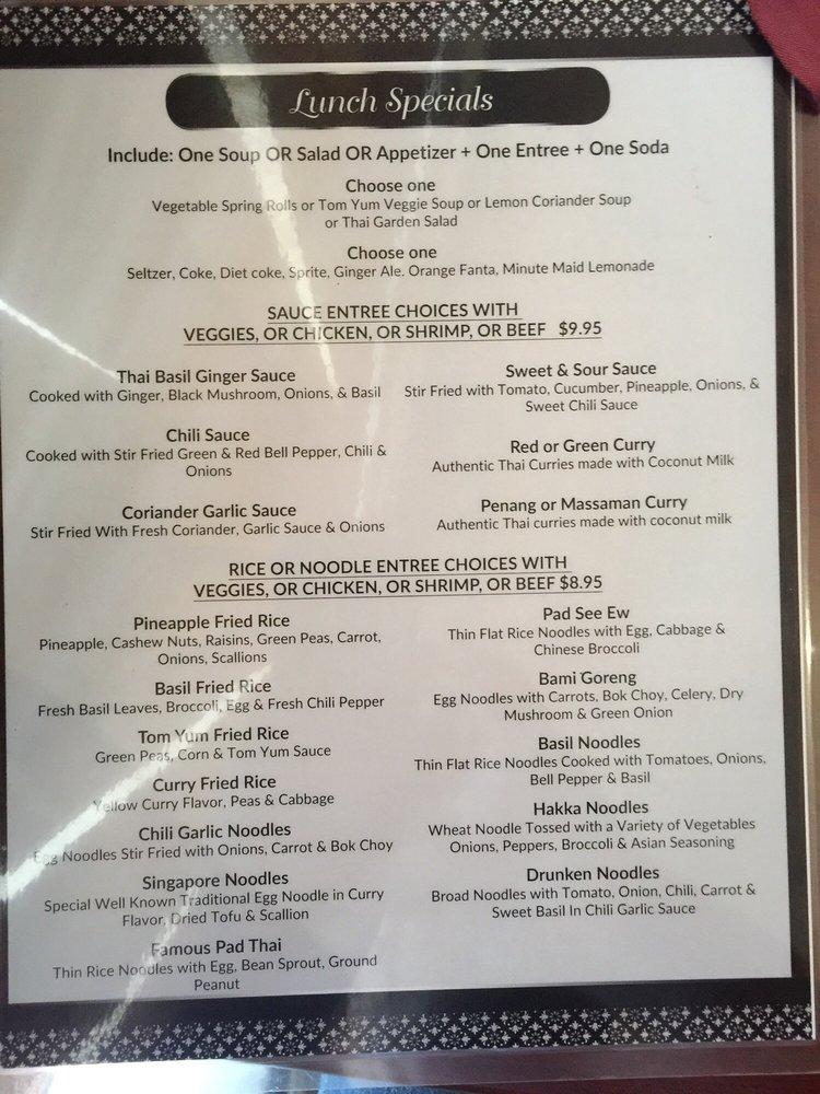 Menu at N Thai Palace restaurant, East Brunswick