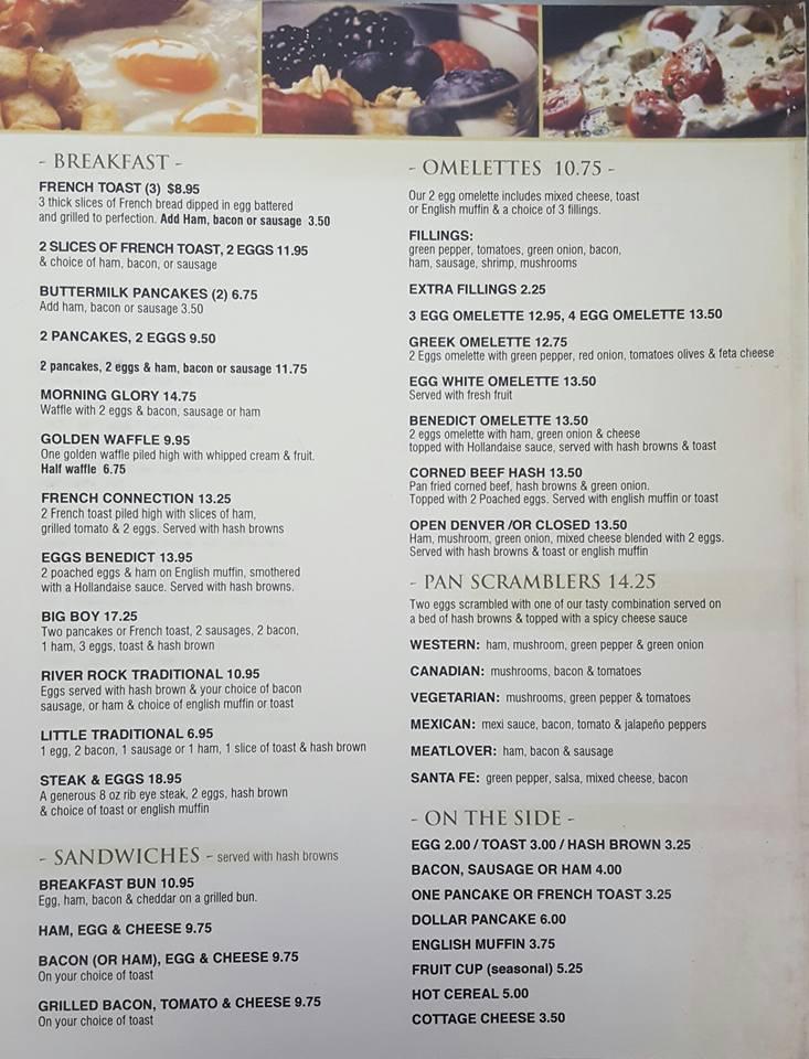 Menu at River Rock Grill - Drayton Valley restaurant, Drayton Valley