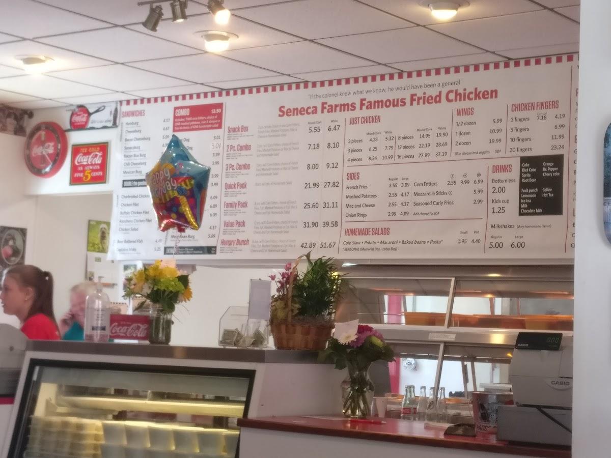 Menu at Seneca Farms restaurant, Penn Yan, NY-54A