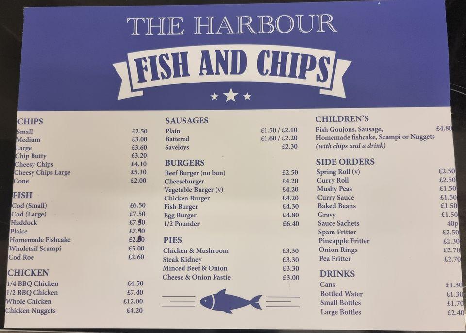 Menu at The Harbour fast food, Carterton