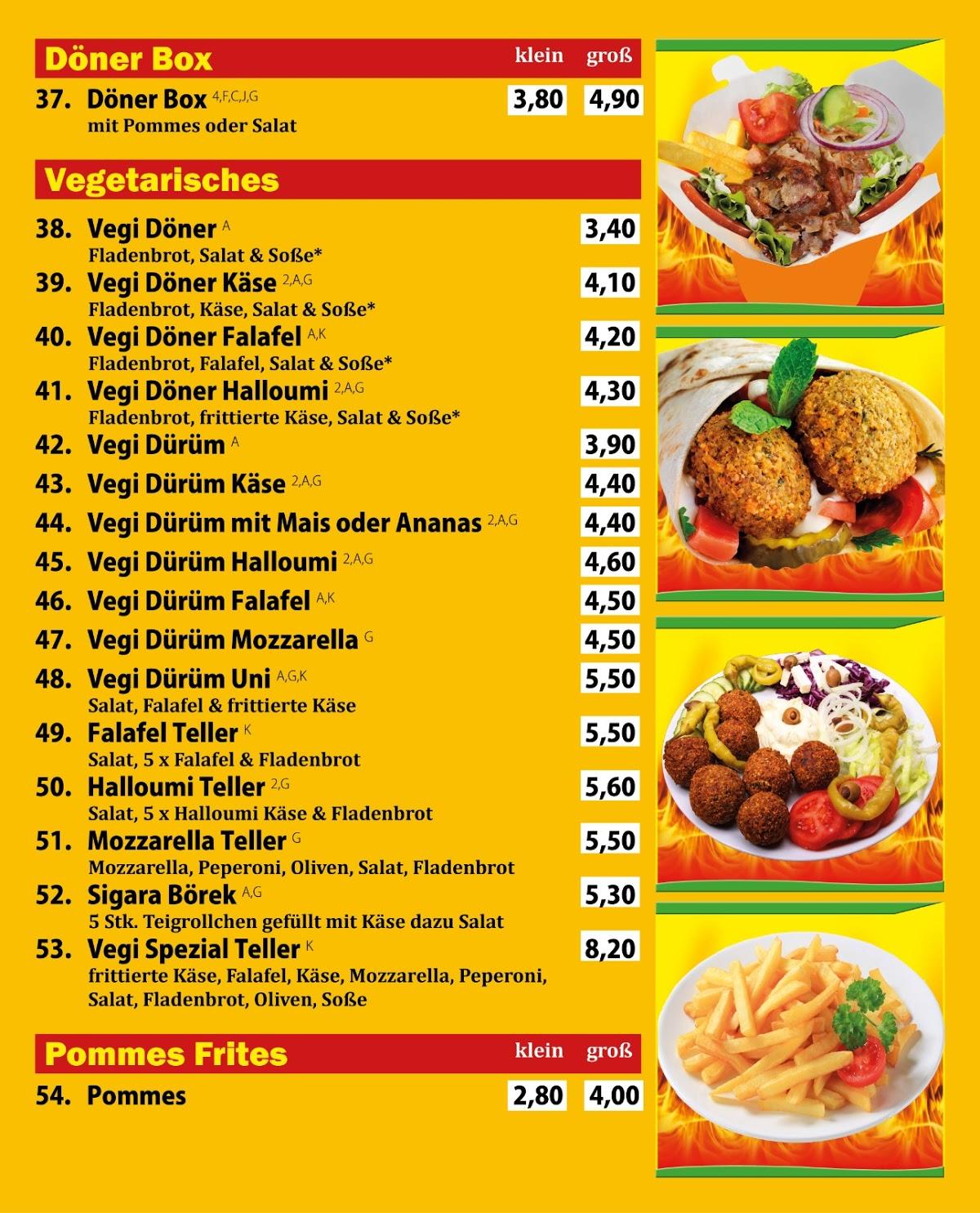 Speisekarte von Alis Kebap restaurant, Dresden