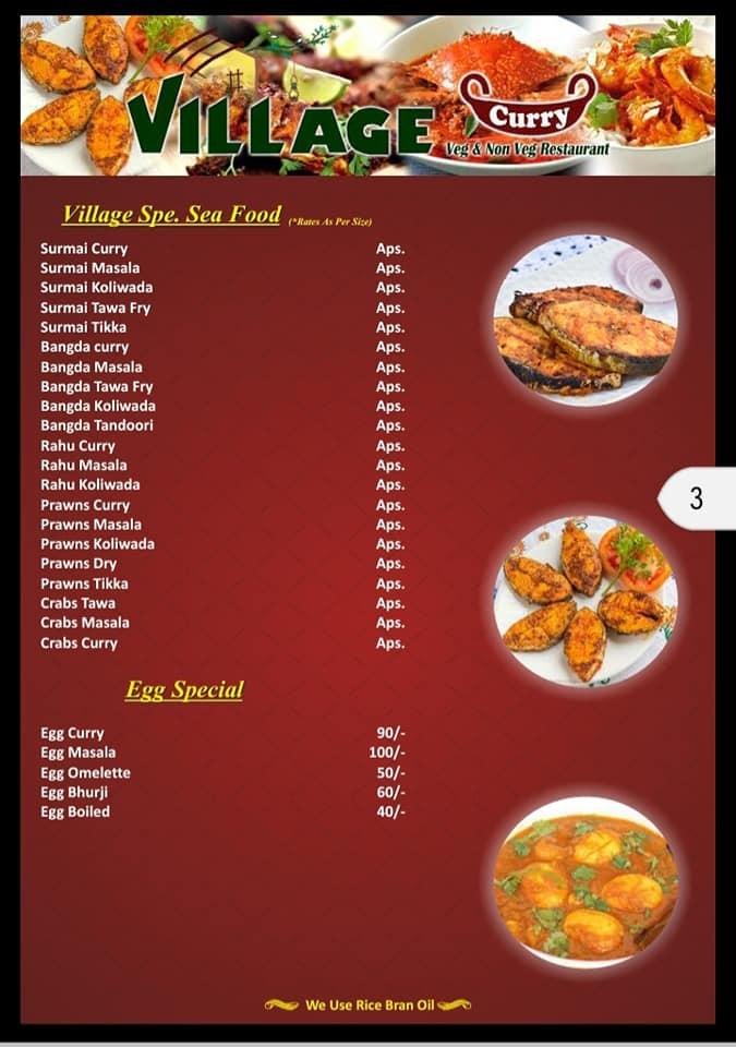 Menu at Village Curry Veg Non-Veg Pune, Pune