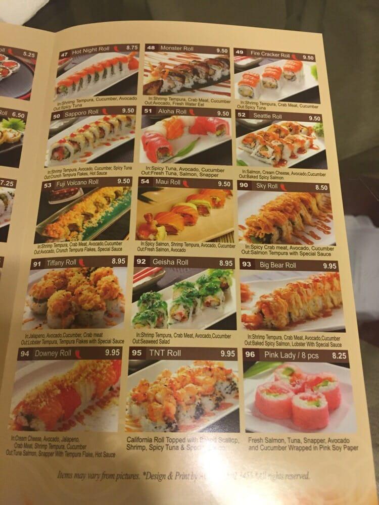 Menu at Maui Sushi & Teriyaki restaurant, Downey
