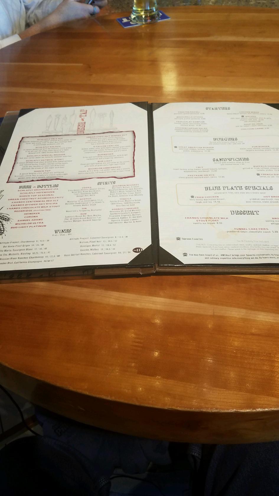 Menu at St. Louis Brewmasters Tap Room pub & bar, St. Louis, St. Louis ...