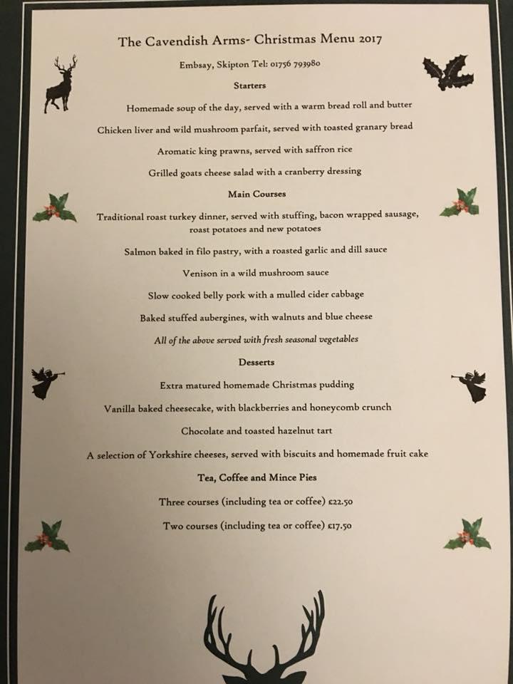 Menu at Cavendish Arms pub & bar, Skipton