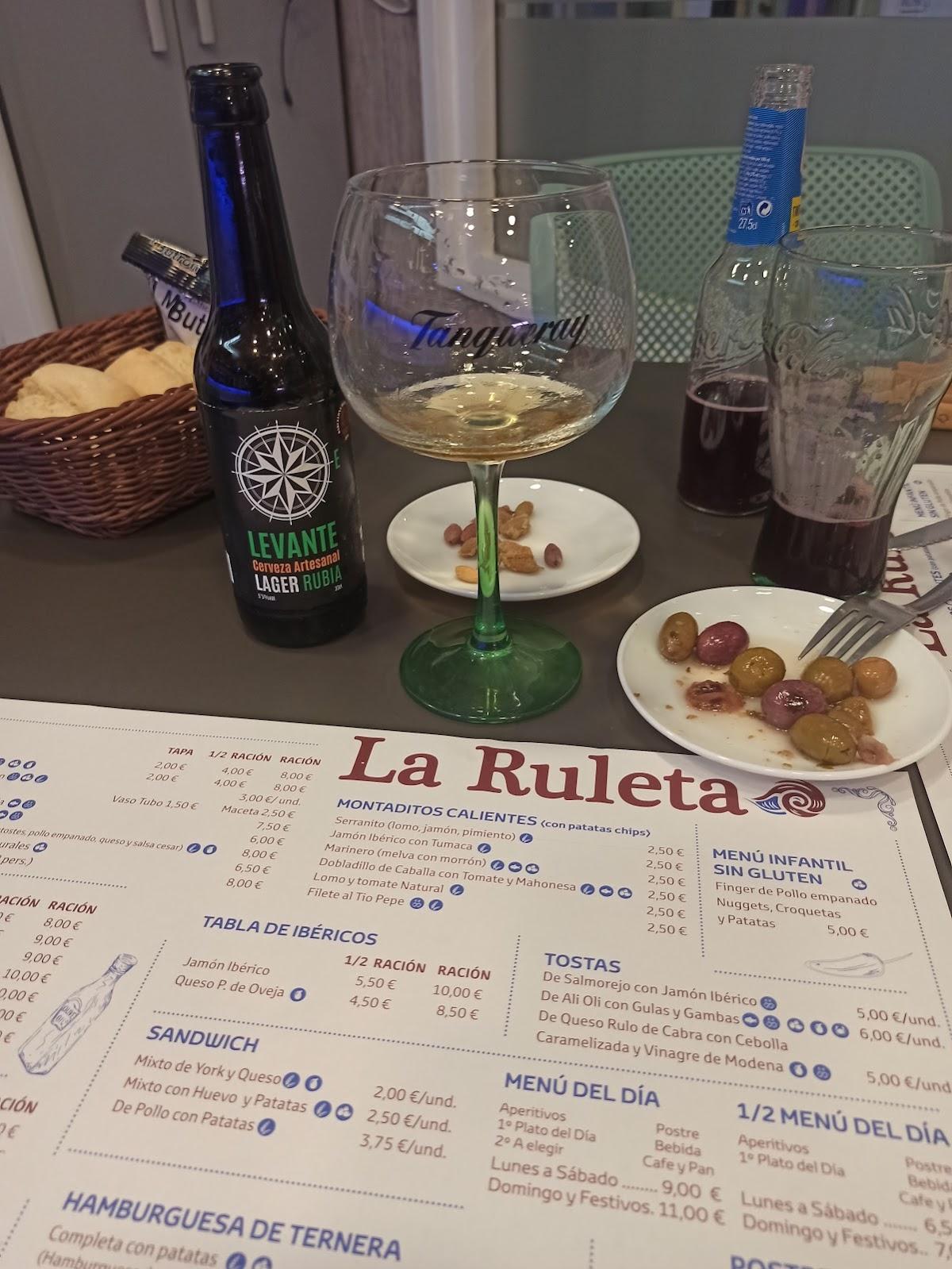 Carta de Restaurante café Bar La Ruleta, San Fernando