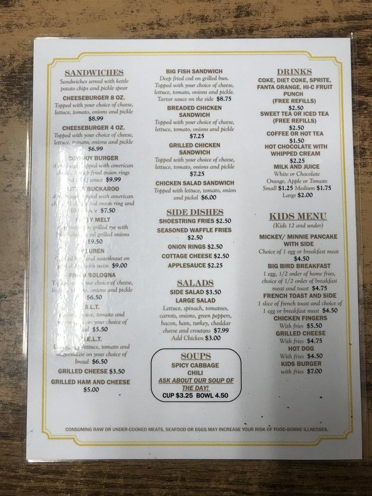 Menu at Sunbury Grill restaurant, Sunbury