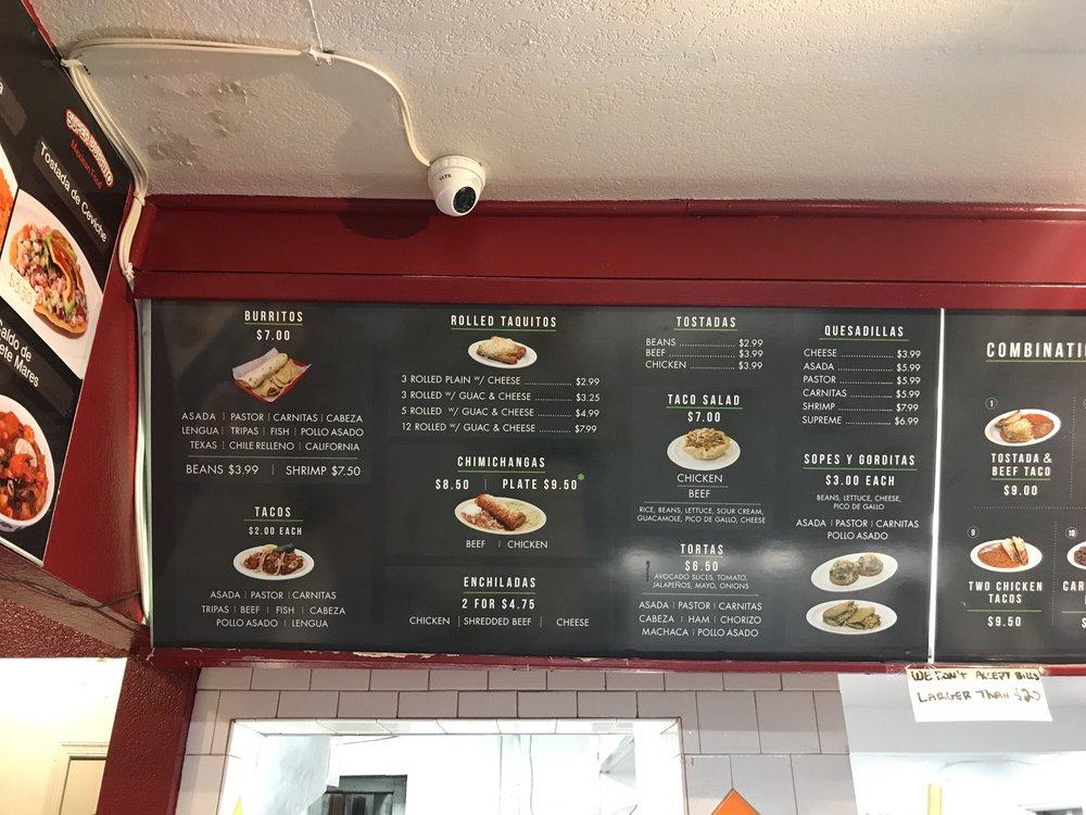 Menu at Super Burrito Mexican Food restaurant, Scottsdale