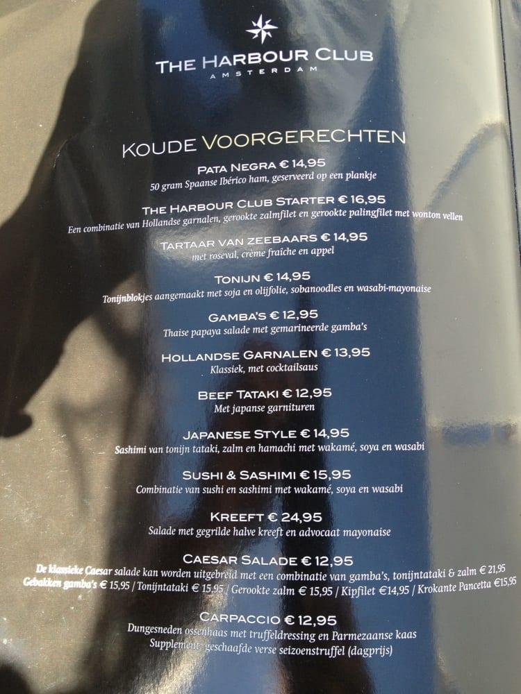 Speisekarte von The Harbour Club Amsterdam - East, Amsterdam ...