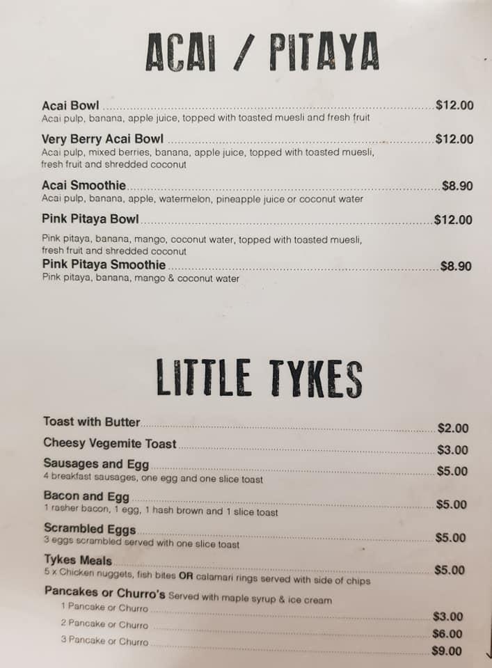 Menu at Brewlicious cafe, Upper Coomera