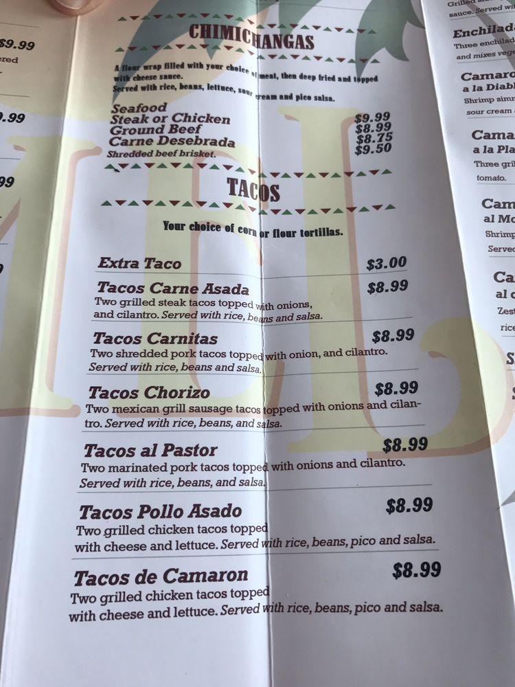 Menu at Cozumel Mexican Grill restaurant, Oshkosh