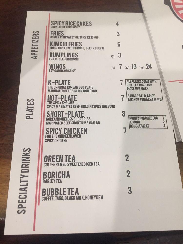 Menu at K-Plate (Troy) BBQ, Troy