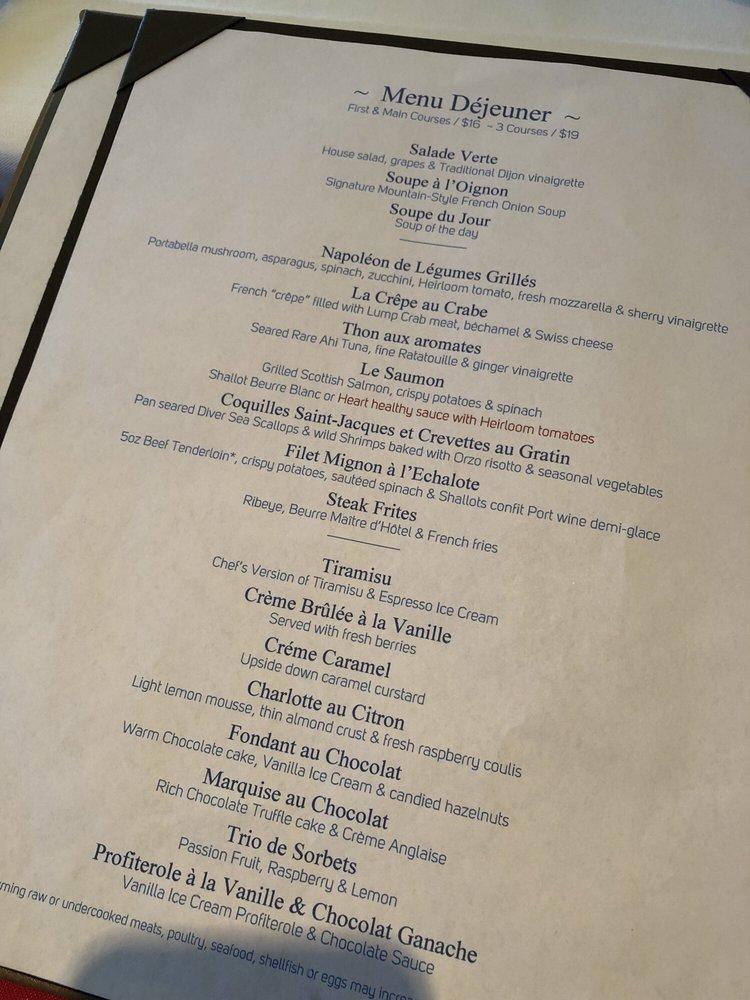 Menu at Le Yaca Virginia Beach restaurant, Virginia Beach