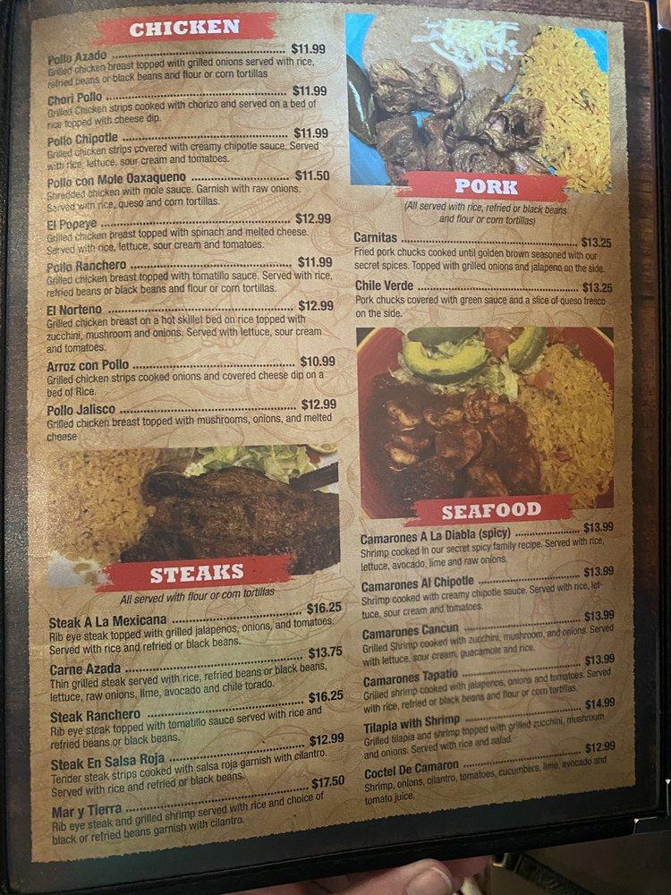 Menu at Los Primos Mexican Restaurant, Hagerstown