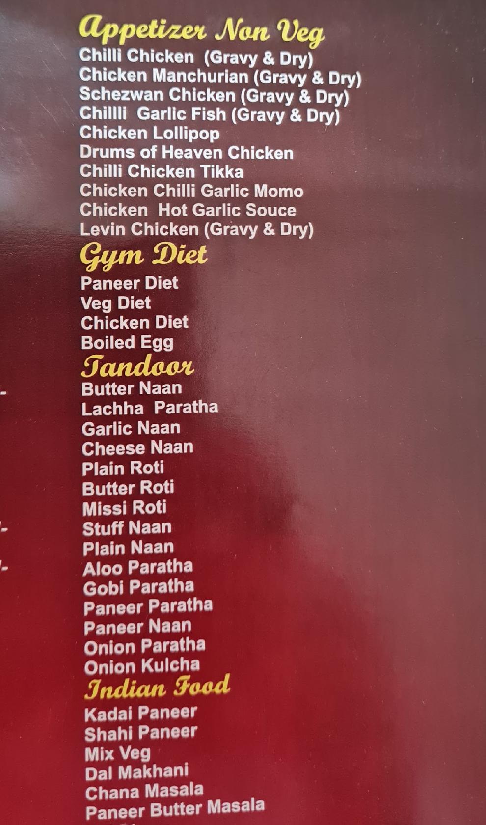 Menu at The Divine Restaurant, Gurugram