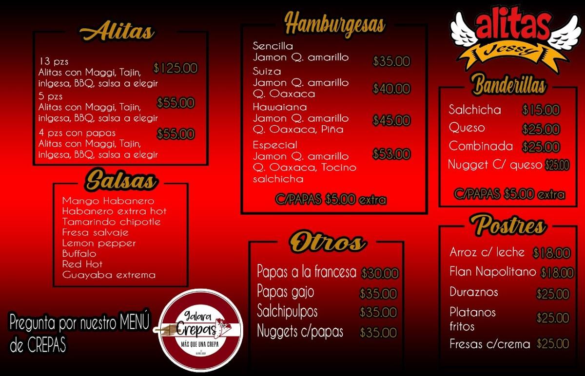 Menu at Alitas "Jessy" restaurant, Ecatepec de Morelos