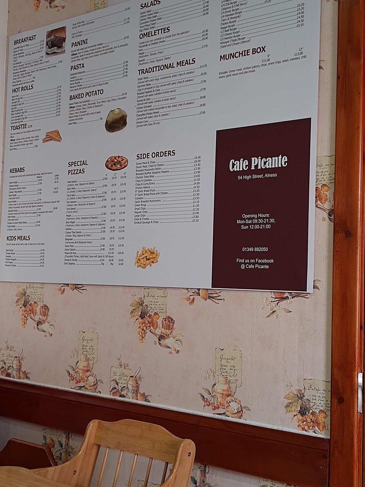 Menu at Cafe Picante, Alness