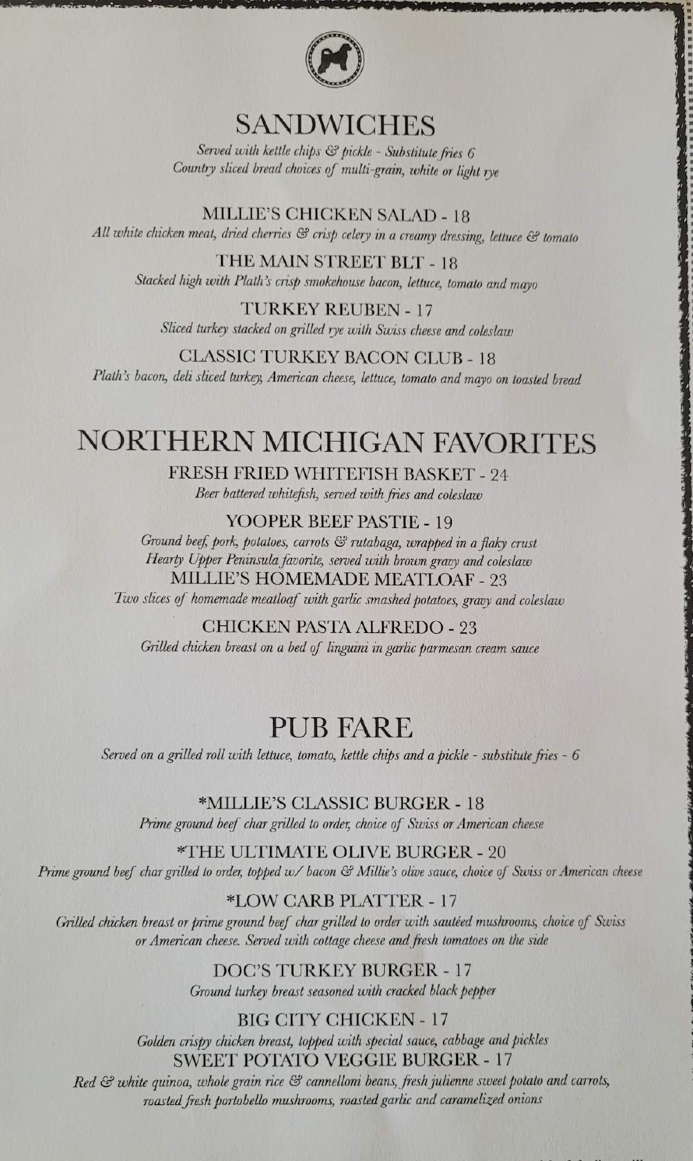 Menu at Great Turtle Brewery & Distillery restaurant, Mackinac Island