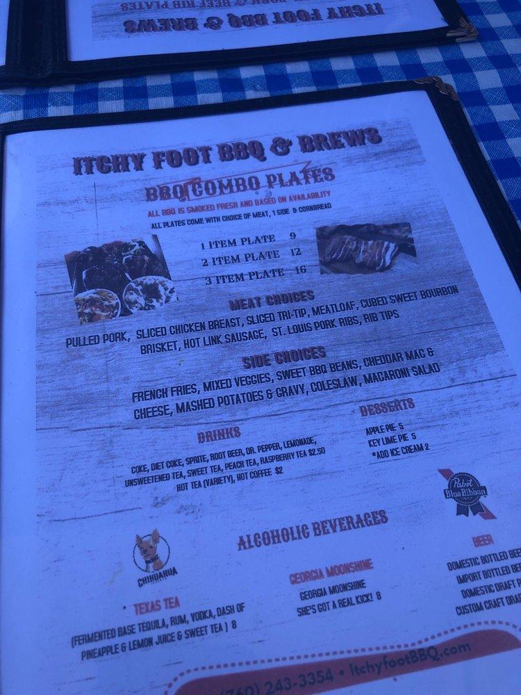 Carta de Itchy Foot Islands Deli & Bbq, Victorville
