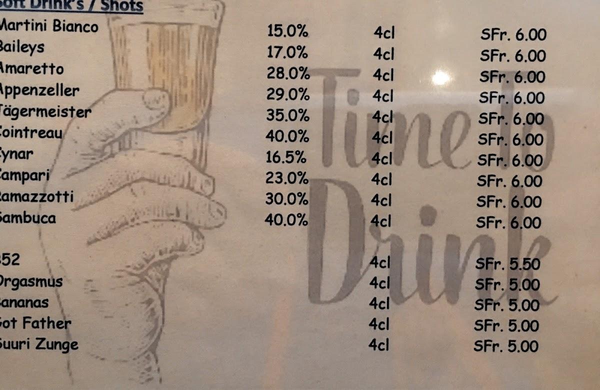 Speisekarte von Rank Pub, Aarwangen