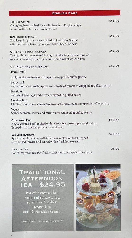 Menu at The Devonshire Arms Cafe & Pub, Shepherdstown
