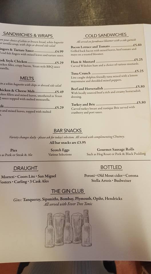 Menu at The Old Broken Cross pub & bar, Northwich