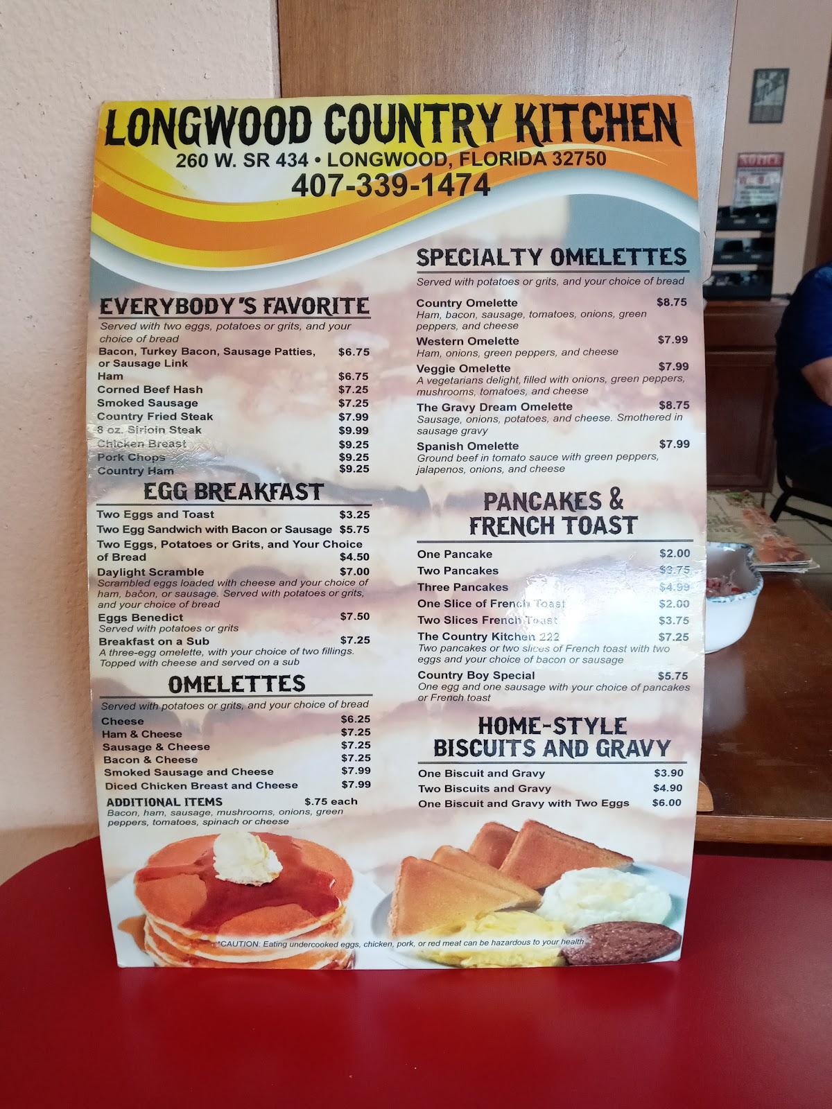Menu at Country Kitchen restaurant, Longwood, 260 W State Rd 434
