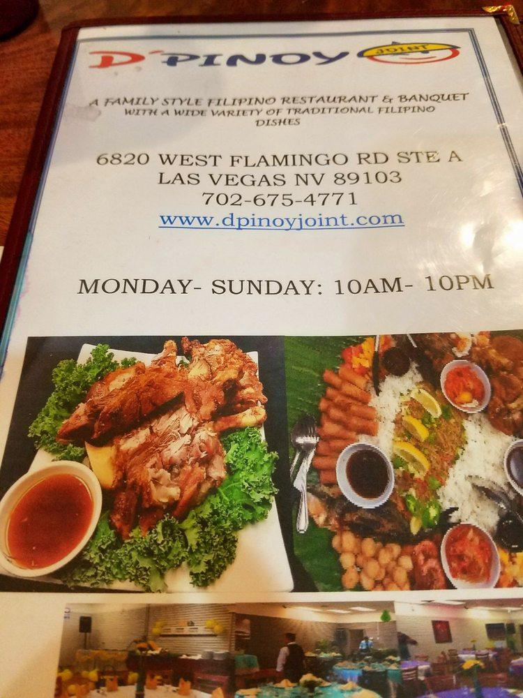 Menu at D' Pinoy Joint Flamingo restaurant, Las Vegas, W Flamingo Rd