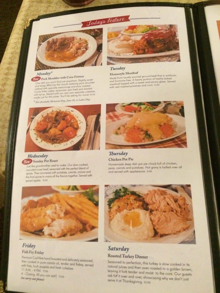Menu at Blue Gate Restaurant & Bakery, Shipshewana