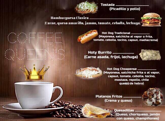 Menu at Coffee Queen's restaurant, Agua Dulce