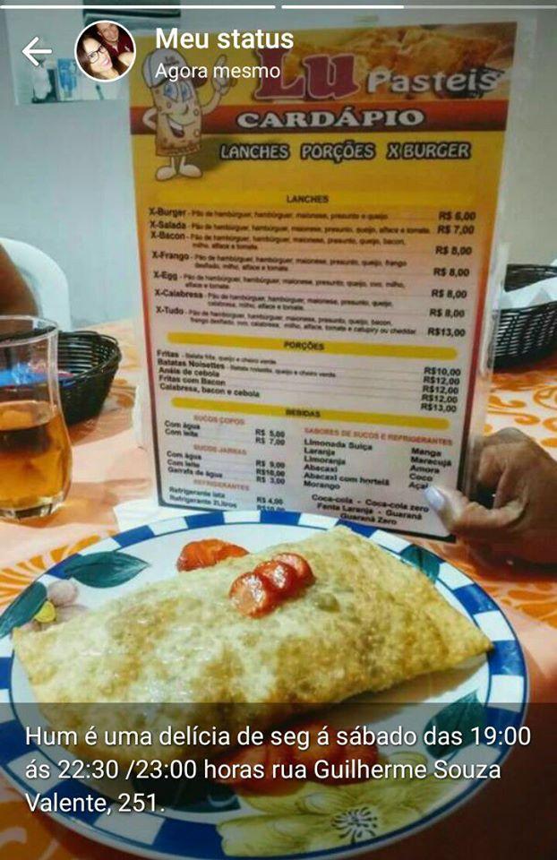 Menu at Lu Pastéis e Lanches pub & bar, Curitiba