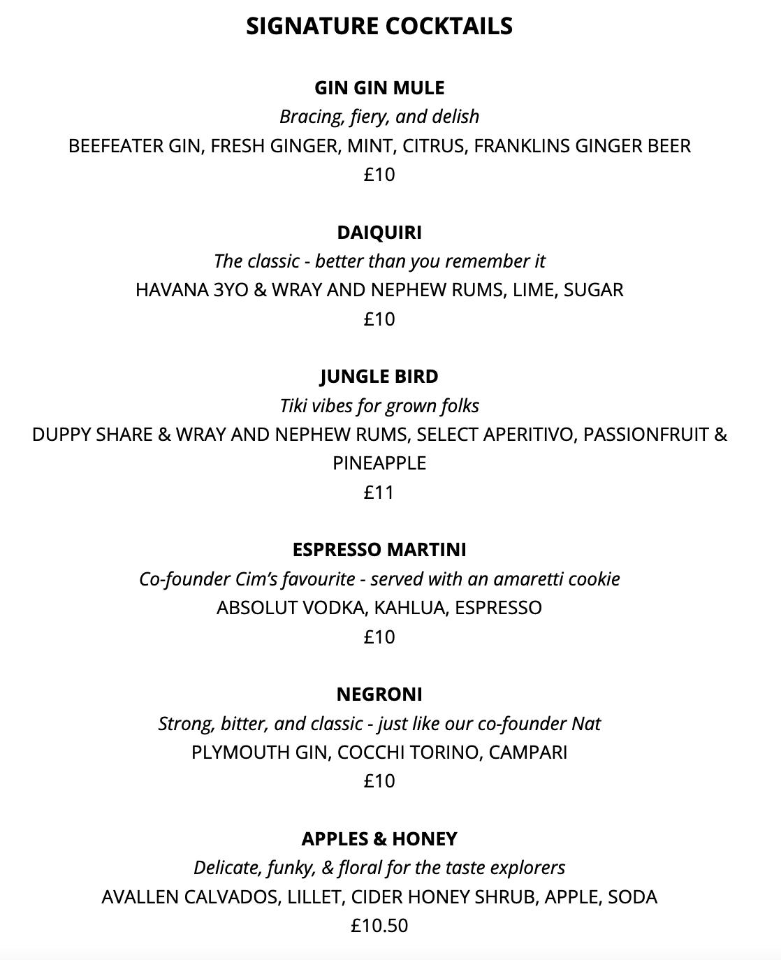 Menu at Social Convention - the most inclusive cafe bar & event space ...