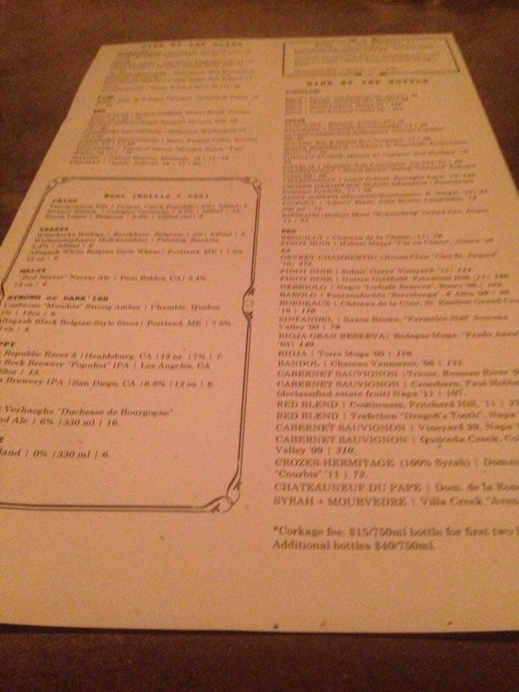 Menu at Workshop Kitchen & Bar, Palm Springs