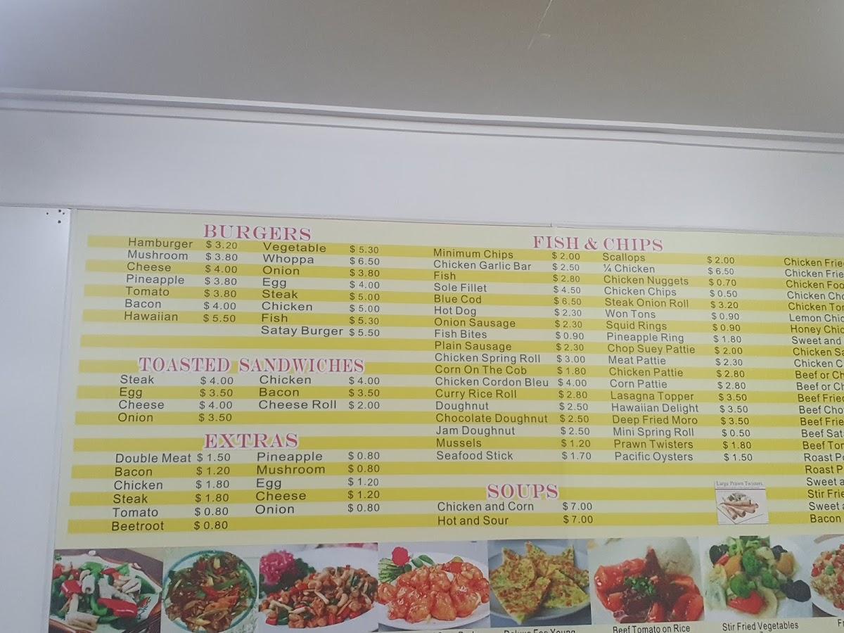 Menu at lee's Burger Bar & Chinese Takeaway, Mosgiel