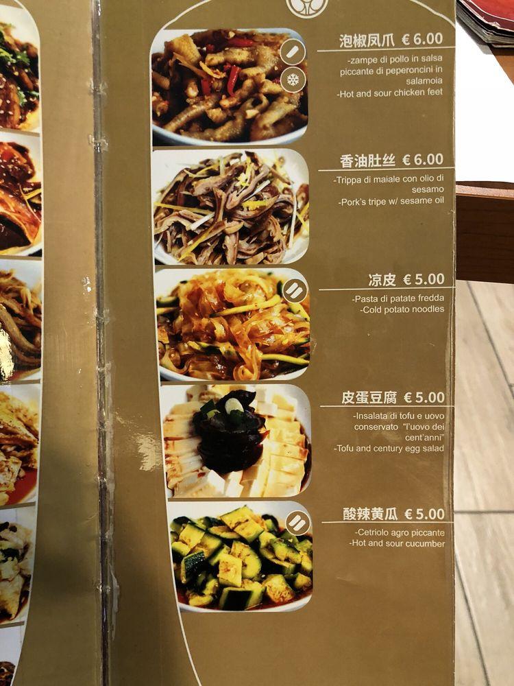 Menu at impressione Chongqing restaurant, Milan