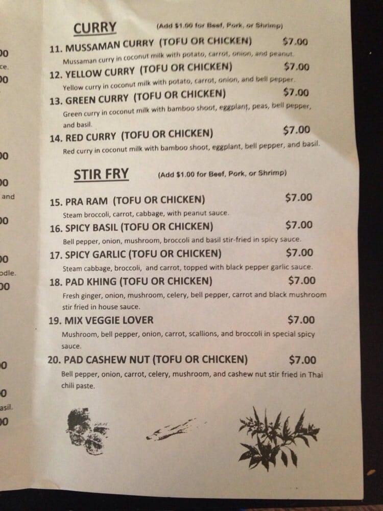 Menu at Thai Garden To Go restaurant, Clackamas