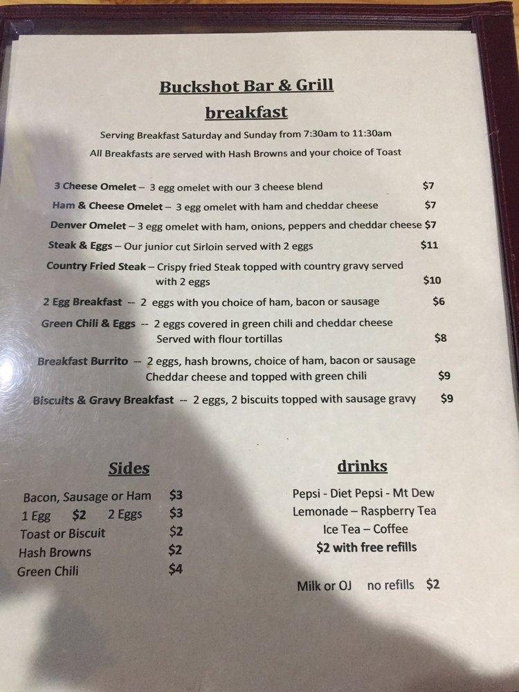 Menu at Buckshot Bar & Grill, Pueblo West