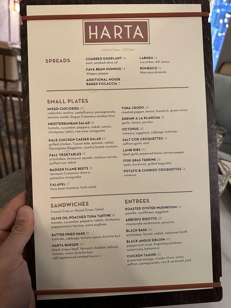 Menu at Harta & Bar Harta, West New York